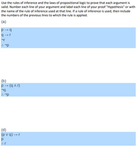 Solved Use The Rules Of Inference And The Laws Of