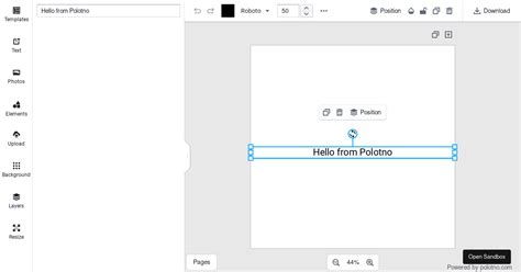 Polotno Open Side Panel Programmatically Codesandbox