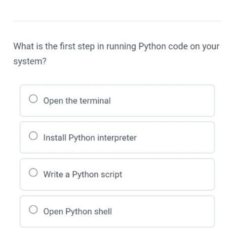 What Is The First Step In Running Python Code On Your System Open The T