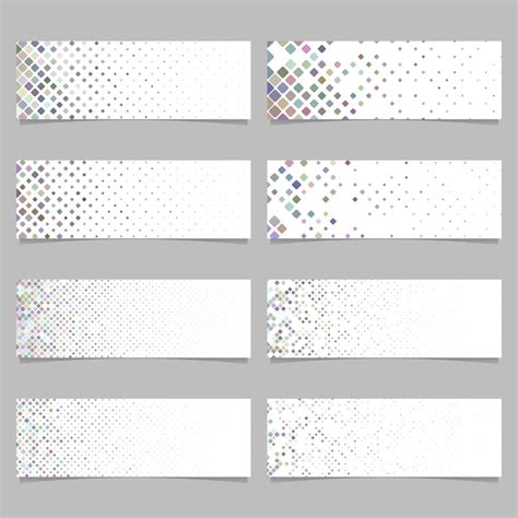 Premium Vector Abstract Rounded Square Pattern Banner Background Set