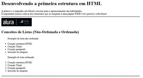 Projeto Exercício Estrutura Html E Conceito De Listas Html E Css Ambientes De