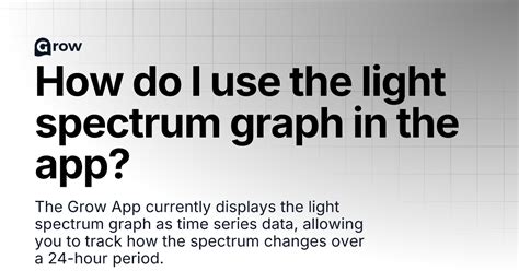 How Do I Use The Light Spectrum Graph In The App Grow
