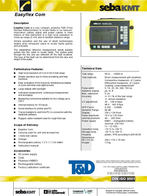 Cable Fault Locators Easyflex Cable Fault Locators For Power Cables Pdf Measurement
