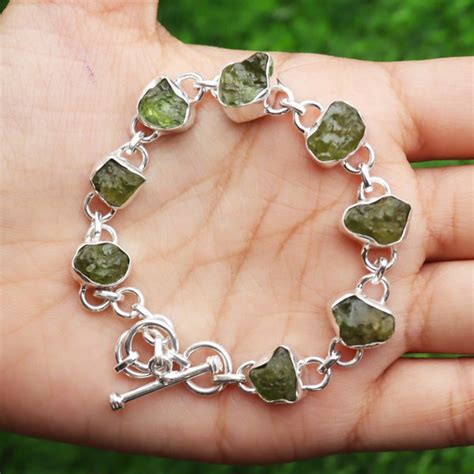 Moldavite Bracelet Etsy