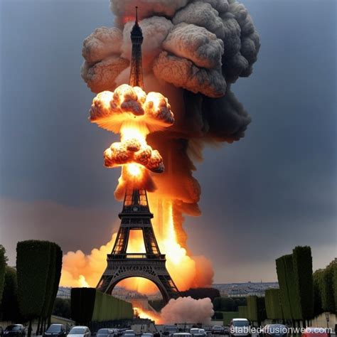 Nuclear Explosion At Eiffel Tower After Russian Attack Stable