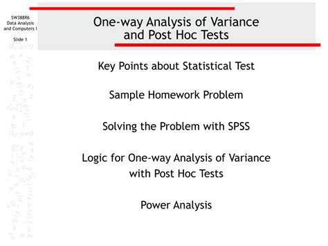 Ppt One Way Analysis Of Variance And Post Hoc Tests Powerpoint