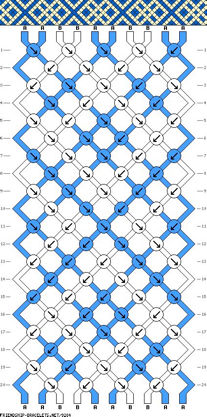 Friendship Bracelet Patterns 10 Strings 20 Rows 2 Colors Friendship