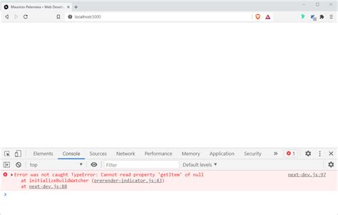 TypeError Cannot Read Property GetItem Of Null At InitializeBuildWatcher Prerender Indicator
