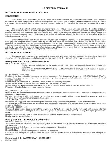 Lie Detection Techniques Fs 3 Pdf Polygraph Hypnosis