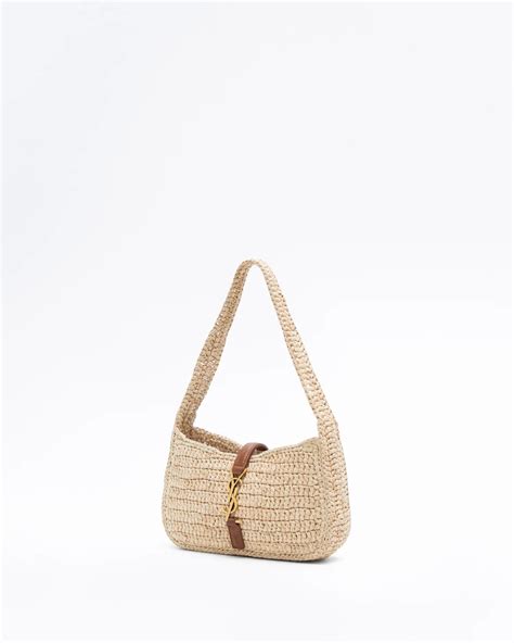 Saint Laurent Raffia Le 5 A 7 Mini Hobo Bag Vivrelle