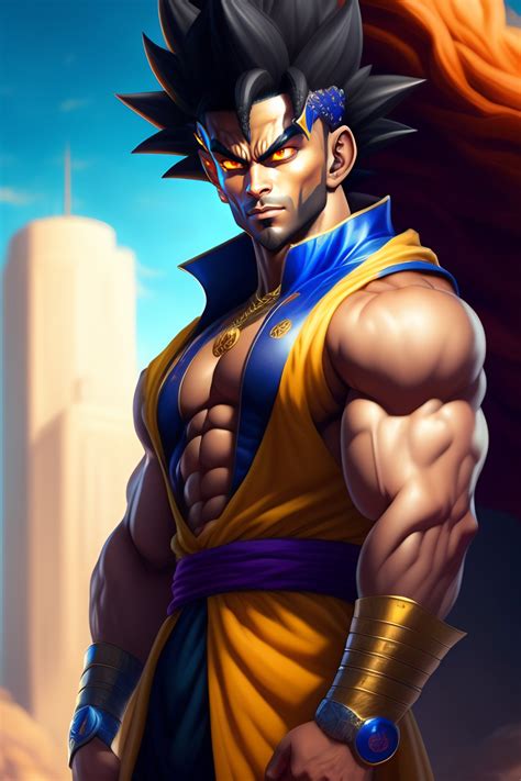 Lexica A Beautiful Portrait Of A Israeli Man As Guko From Dragon Ball