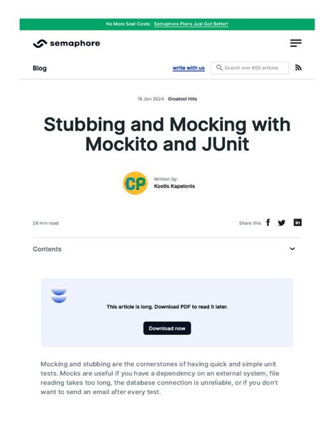 Stubbingandmocking Pdf Method Computer Programming Unit Testing