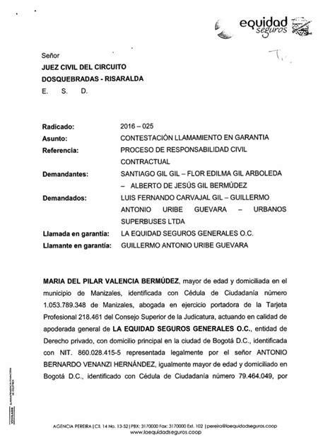 2016 00025 Contestacion Llam En Garant Pdf