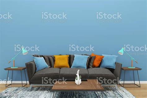 미니멀 한 소파 식물 나무 3d 렌더링 배경 모의 개념 디자인 스칸디나비아 아늑한 거실 인테리어 0명에 대한 스톡 사진 및 기타 이미지 Istock