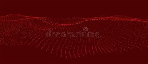 Wave Of Particles Abstract Background With A Dynamic Wave Big Data Vector Illustration Stock