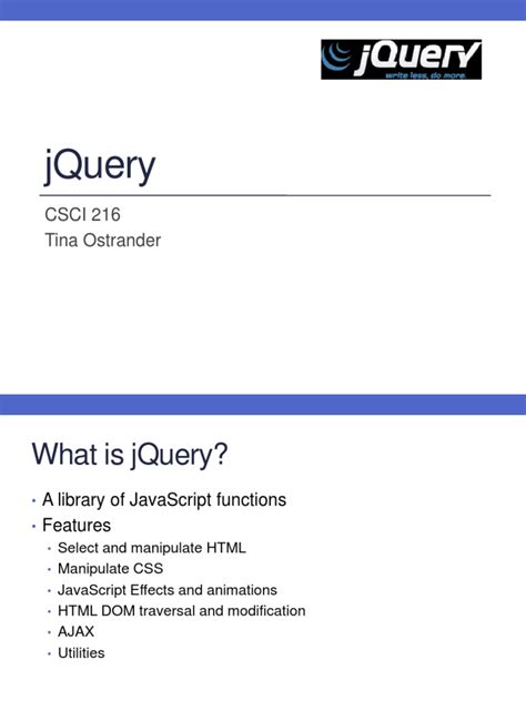 j query pdf j query web standards