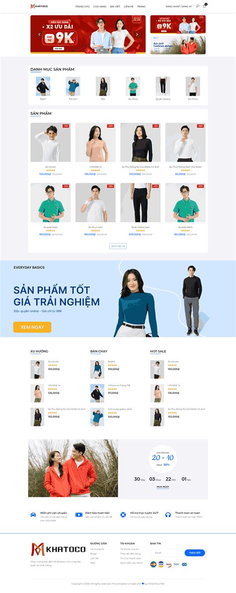 Source Code Website Thương Mại điện Tử Bán Quần áo Php Mysql Thanh Toán