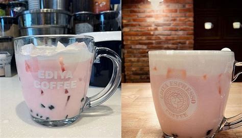 달콤한 딸기 밀크티에 쫀득한 펄 왕창 들어간 이디야 신상 ‘버블베리밀크티 실물사진