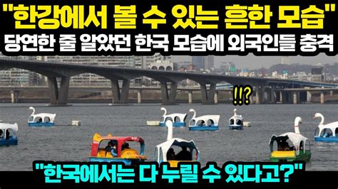 해외반응 한강에서 볼 수 있는 흔한 모습 당연한 줄 알았던 한국 모습에 외국인들 충격 한국에서는 다 누릴 수 있다고 Youtube