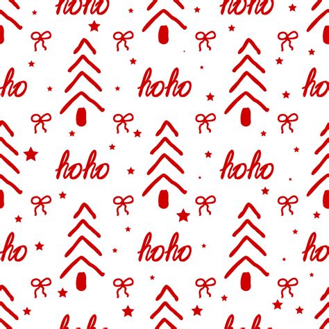Ho Ho Christmas Wrapping Paper Seamless Red Christmas Pattern 11462229 Vector Art At Vecteezy