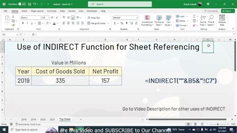 Learn Microsoft Excel On Linkedin Learn The Use Of Indirect Function In Excel For Sheet Referencing