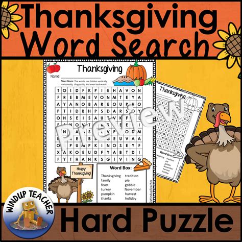 Thanksgiving Word Search Easy And Hard Bundle Made By Teachers