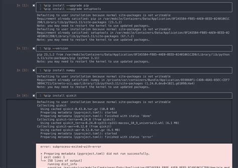 problem installing qiskit · issue 300 · holzschu carnets · github