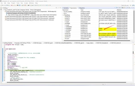 Tms320f28377d 使用28377d（作为主机）的spi通信接口与其他芯片开发板进行通信，无fifo模式，在禁用loopback模式后，txbuf依然和rxbuf的值保持一致，而并未
