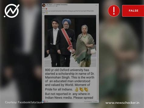 No Oxford University Did Not Announce Scholarship In Honour Of Manmohan Singh Newschecker