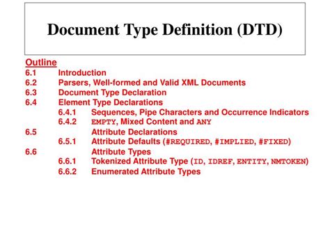 Ppt Document Type Definition Dtd Powerpoint Presentation Free Download Id3287666