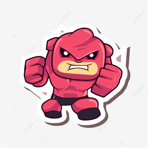 그의 얼굴에 분노와 붉은 캐릭터의 스티커 벡터 더 강한 상표 만화 Png 일러스트 및 벡터 에 대한 무료 다운로드 Pngtree