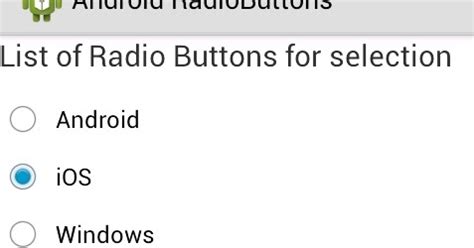 Programmers Sample Guide Android Radio Buttons Example
