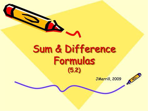PPT Sum Difference Formulas PowerPoint Presentation Free Download ID