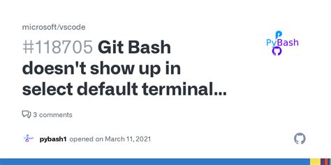 Git Bash Doesn T Show Up In Select Default Terminal Menu When Already Installed Issue