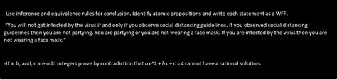 solved use inference and equivalence rules for conclusion