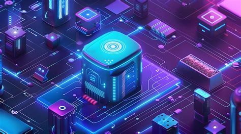 3d Isometric Concept Of Big Data Processing Cloud Computing Internet Of Things Microchip