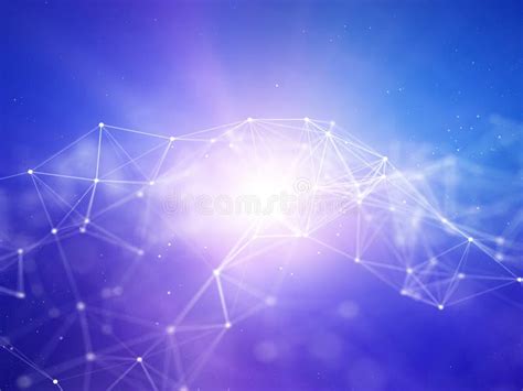 3d Data Technology Abstract Background With Low Poly Plexus Design Stock Illustration