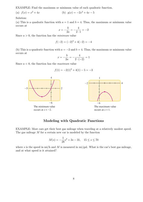 Quadratic Functions And Models Pdf