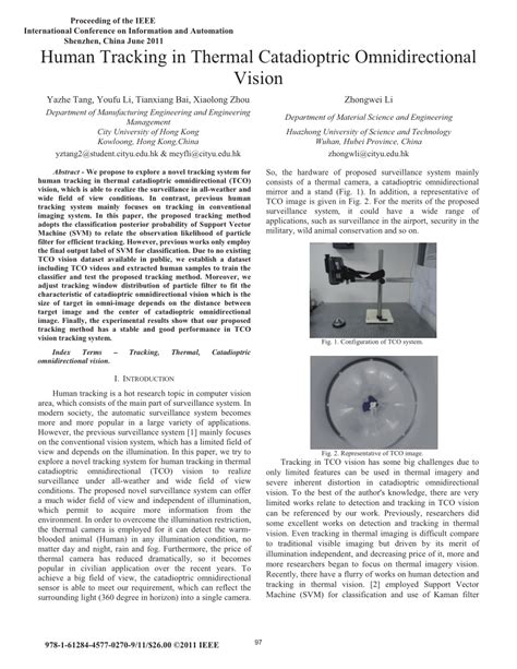 Pdf Human Tracking In Thermal Catadioptric Omnidirectional Vision