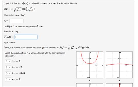 Solved Point A Function U X T Is Defined For Chegg Com