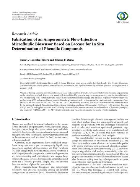 Pdf Fabrication Of An Amperometric Flow Injection Microfluidic