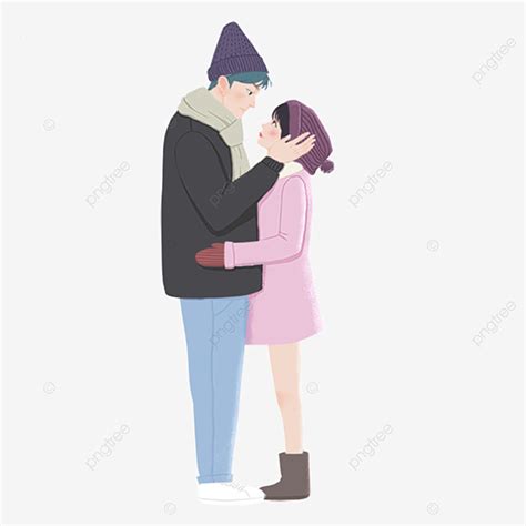 可愛風 免摳元素 透明元素 手繪元素 透明元素 可愛風 浪漫擁抱情侶人物png元素素材圖案，psd和png圖片免費下載