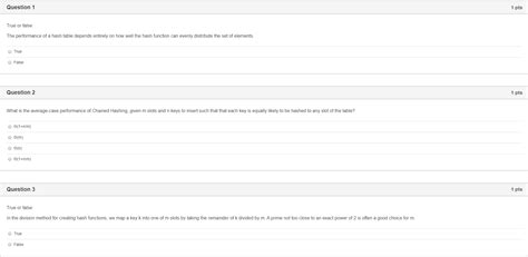 Solved Question 1 1 Pts True Or False The Performance Of A