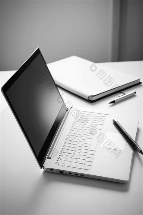 办公桌上的笔记本电脑数字艺术图片 包图网