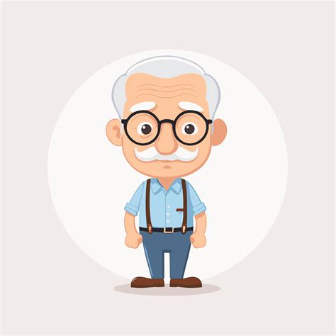 Cute Grandpa Cartoon Illustration 42887889 Vector Art At Vecteezy