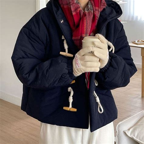 포디룩 웰론 더플 떡볶이 후드 숏패딩 위시버킷