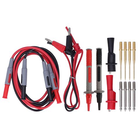 2pack Multimeter Test Kit Connecting Leads Testing Hooks Crocodile Clips Meter Tips Probes Set