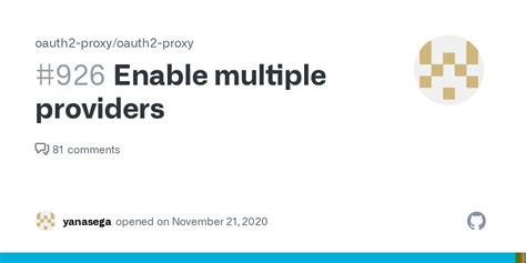 Enable Multiple Providers · Issue 926 · Oauth2 Proxyoauth2 Proxy · Github