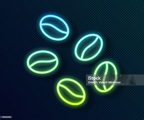 검은 색 배경에 고립 된 빛나는 네온 라인 커피 콩 아이콘 벡터 0명에 대한 스톡 벡터 아트 및 기타 이미지 0명 갈색 곡초류 Istock