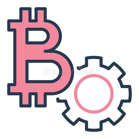 Bitcoin And Cog Wheel Vector Crypto Currency Settings Colored Icon Or Symbol Stock Vector